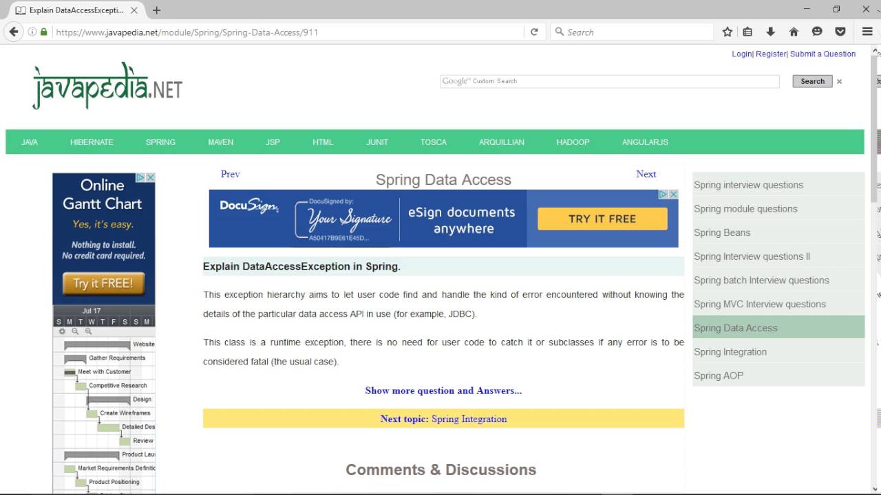 Explain DataAccessException in Spring. | javapedia.net - YouTube