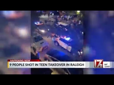 Nine people shot in Raleigh \