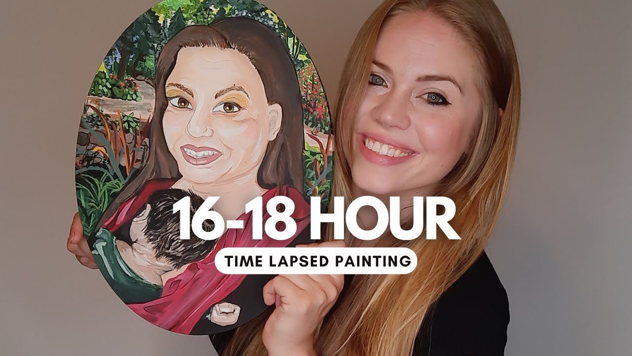 16-18 Hour Acrylic Portrait Painting Time Lapse | FIRST PORTRAIT EVER ...