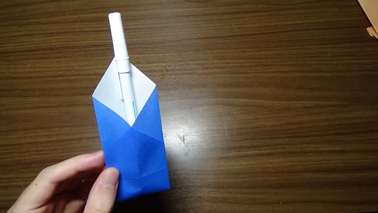 Origami Pen/Pencil Holder with Envelope on the Back - Pure Origami ...