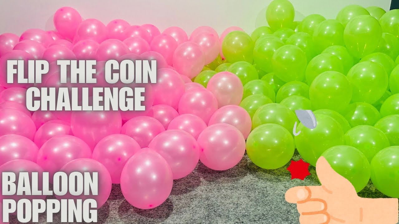 Balloon Popping Challenge! AJ vs. TJ!|Flip the coin challenge!|Balloon ...