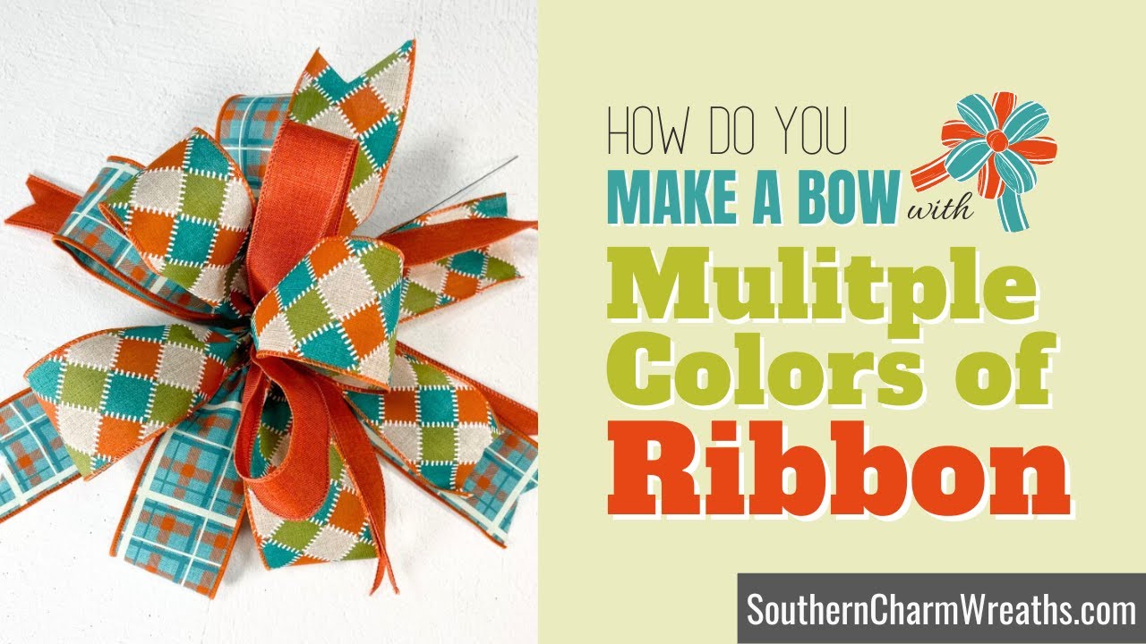 How do you make a bow with multiple colors and ribbon? - YouTube