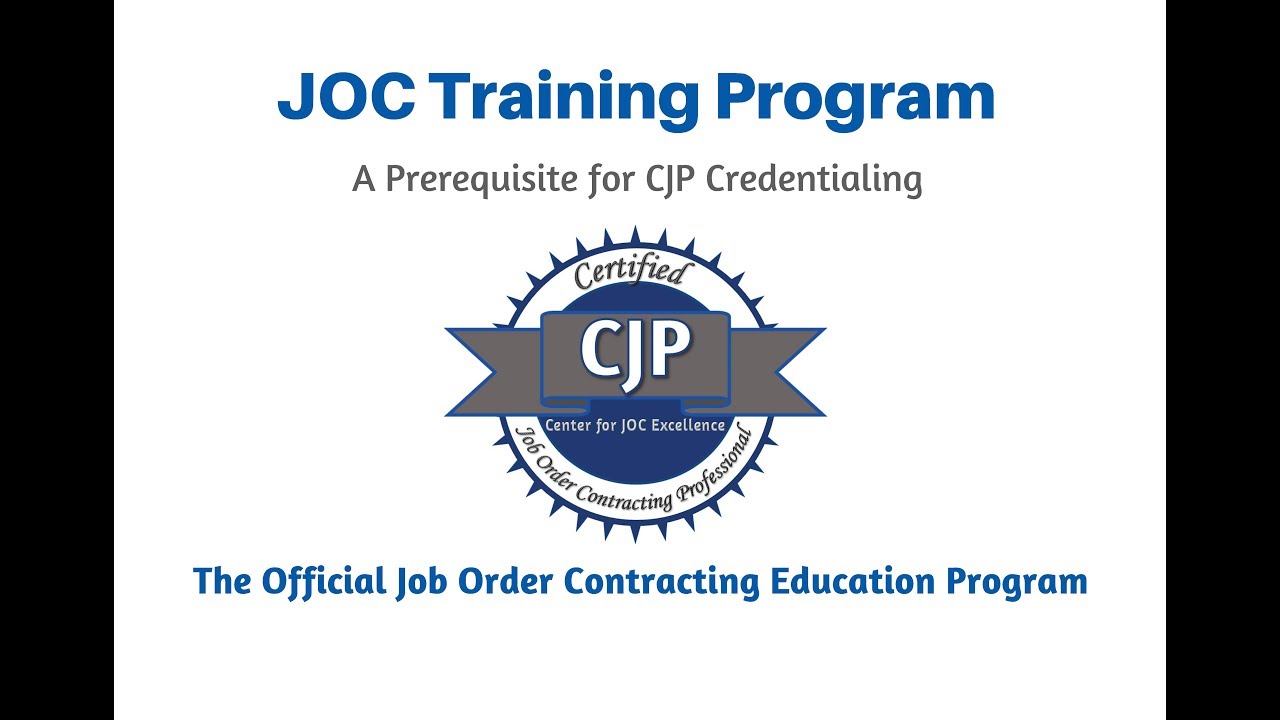 CJP - Certified JOC Professional - YouTube
