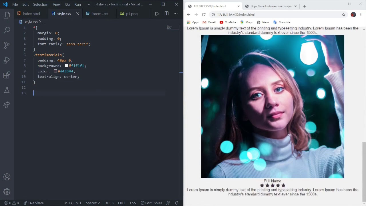 Testimonial section responsive with html and css - YouTube