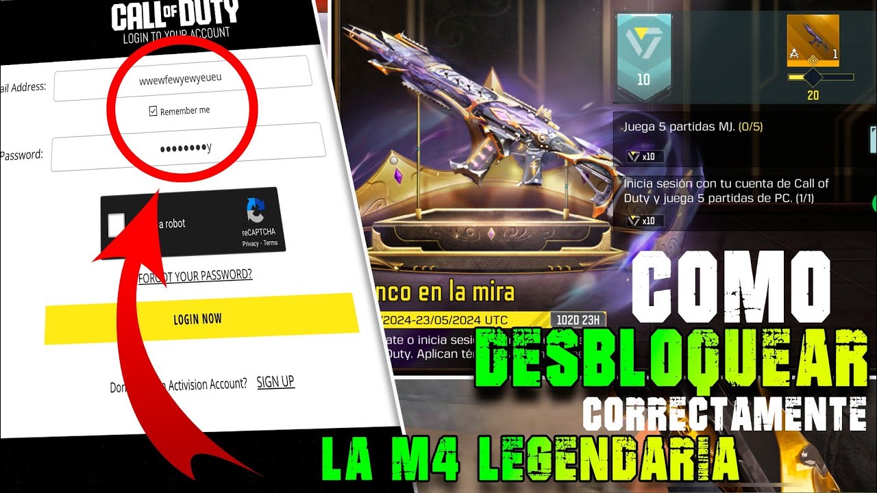 COMO VINCULAR TU CUENTA Y TENER TU M4 LEGENDARIA GRATIS | COD MOBILE ...