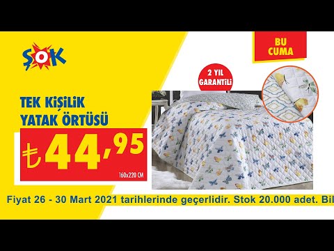 Tek ve Çift Kişilik Yatak Örtüsü Çeşitleri hem ŞOK'ta hem de Cepte ŞOK'ta #ŞOKUcuz!