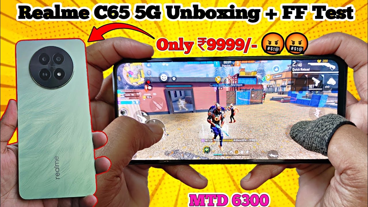 Realme C65 5G Unboxing With Free Fire Test || Realme C65 5G Free Fire ...