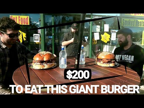 DEER HUNTER Tries GIANT BURGER CHALLENGE - WINNER GETS $200 - YouTube