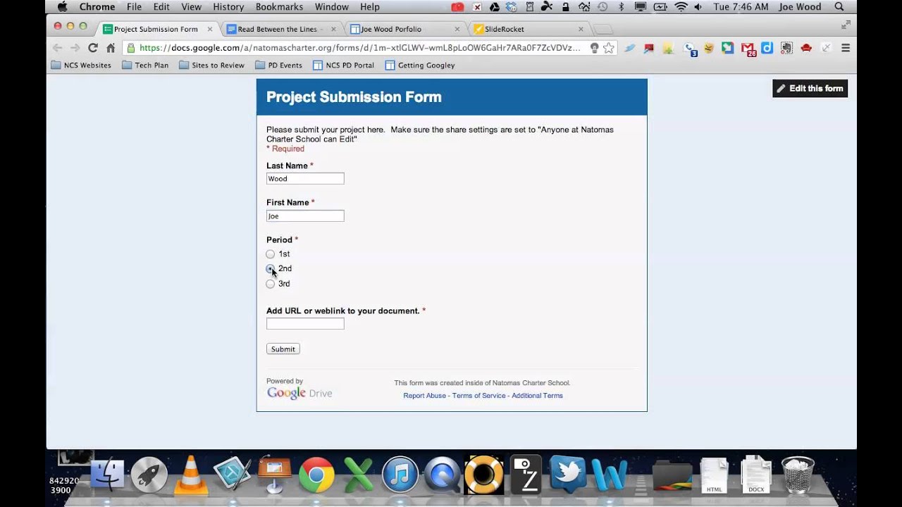 Submitting Assignments Using a Project Submission Form - YouTube
