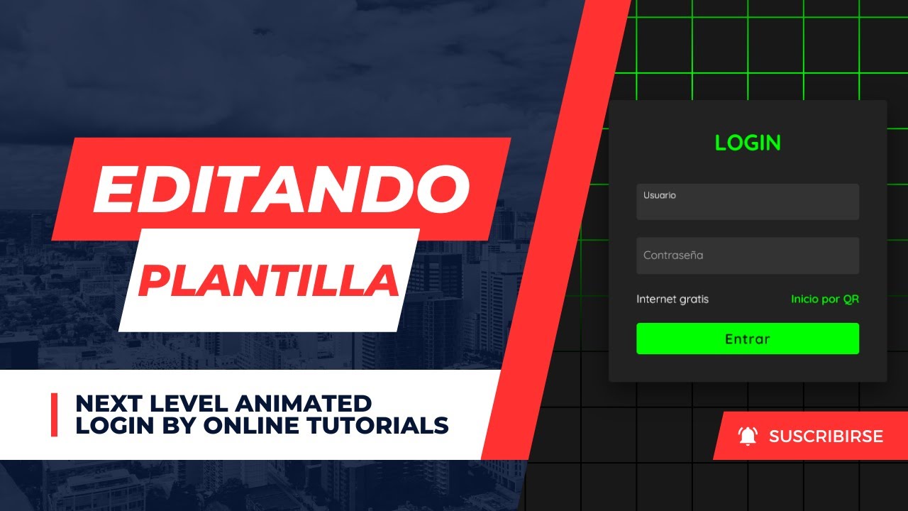 Editando plantilla | Next Level Animated Login - YouTube