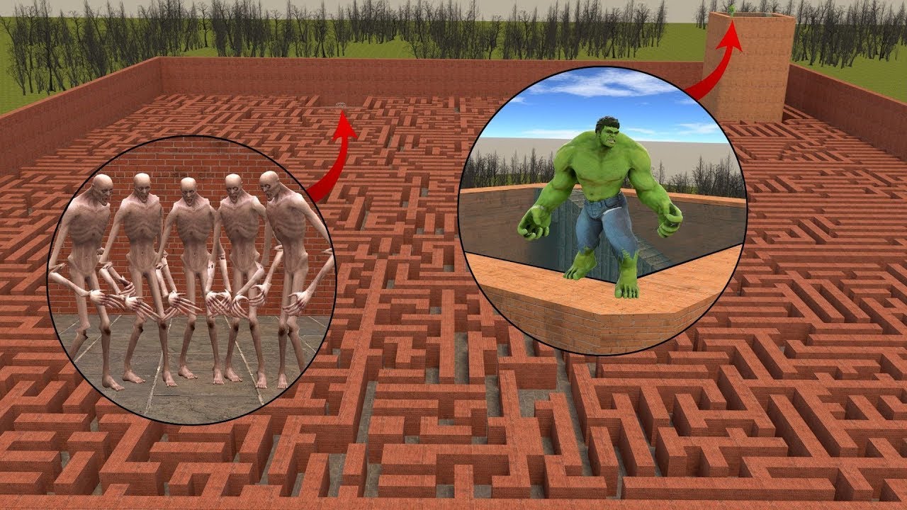SCP 096 VS HULK IN MAZE In Garry's Mod - YouTube
