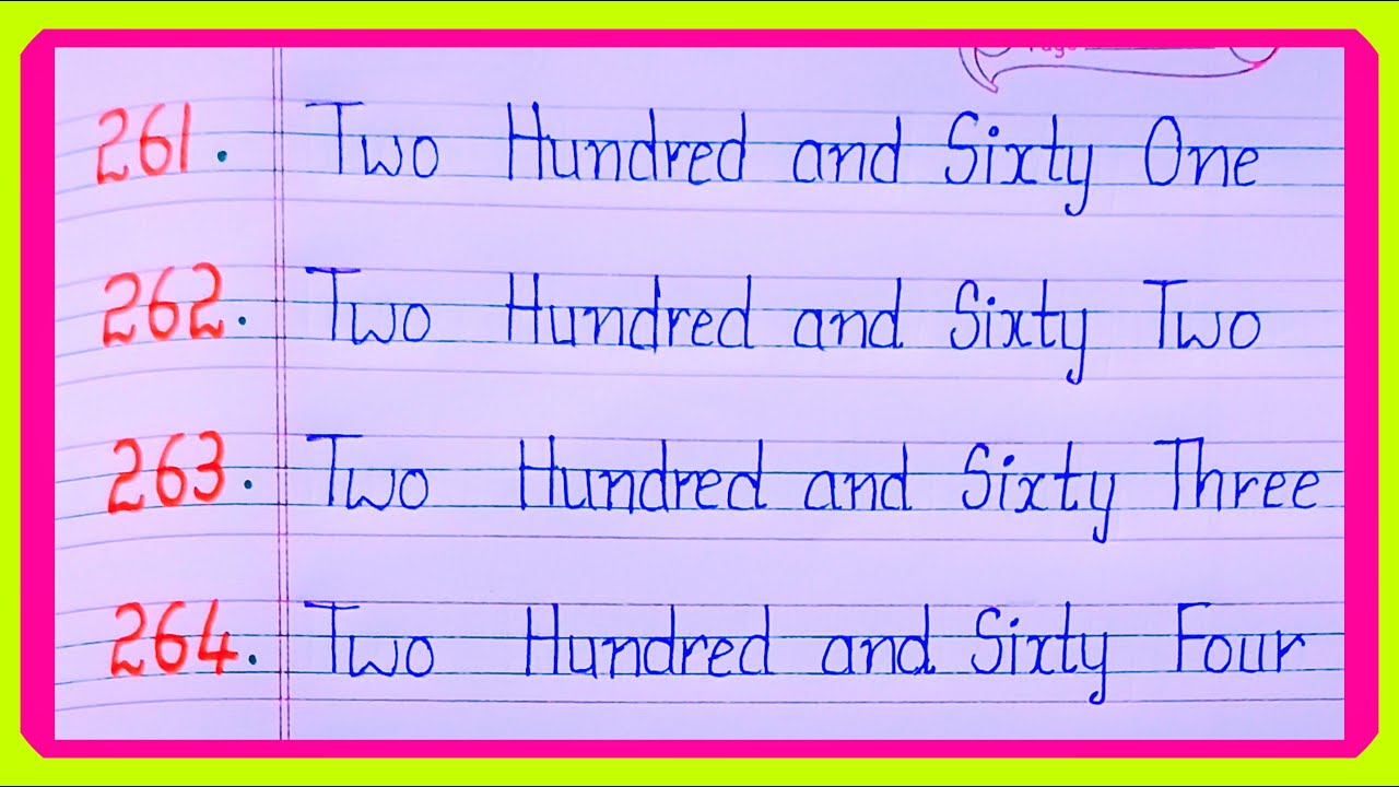 Learn number names 261-270//Learn and write Number names 261-270 ...