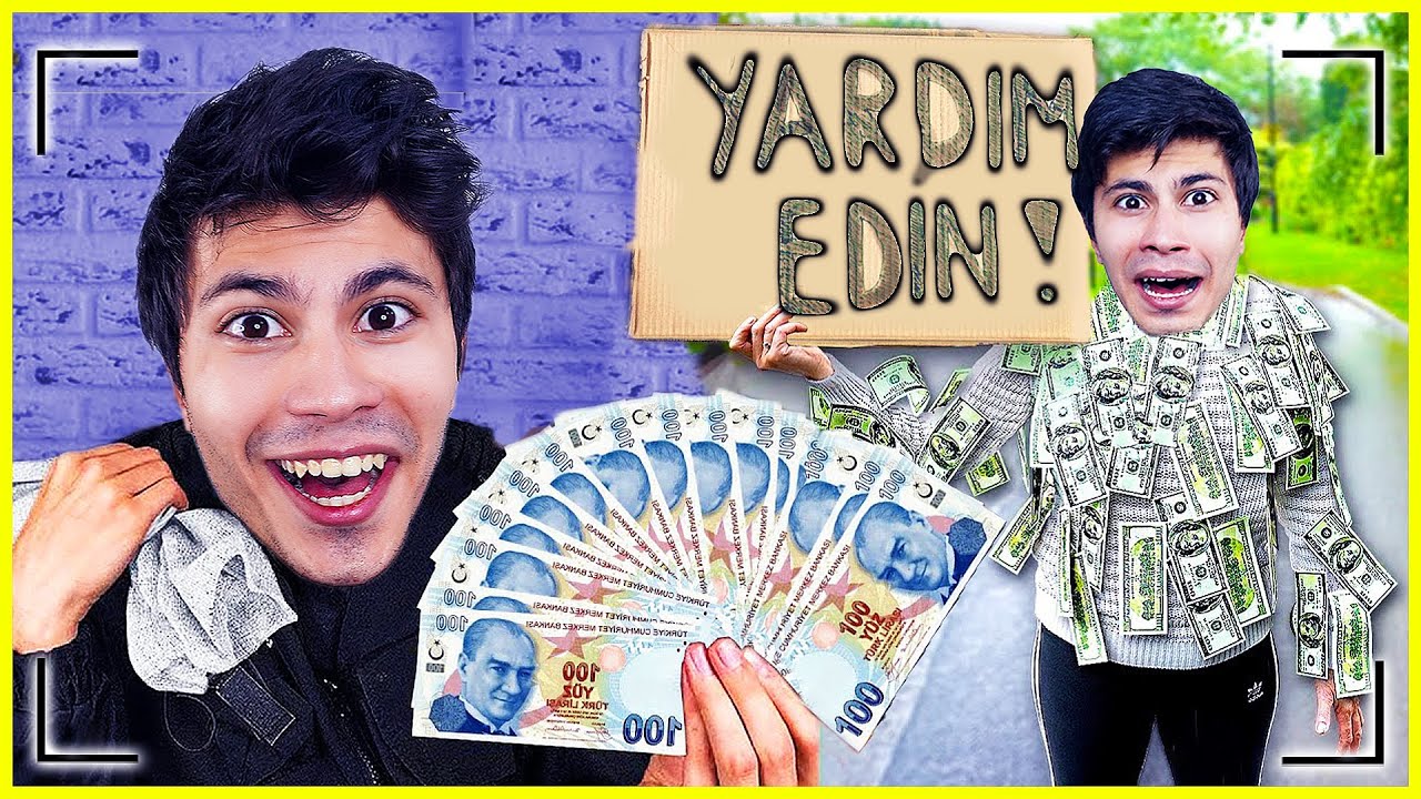 BİR GÜN BOYUNCA SOKAKTA 0 TL'Yİ 100 TL YAPMAK MERT SARI - YouTube