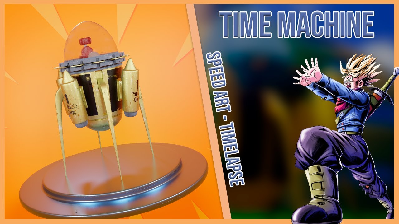 TIME MACHINE (DRAGON BALL) | 3D SPEEDART/TIMELAPSE | BLENDER 2.82 - YouTube