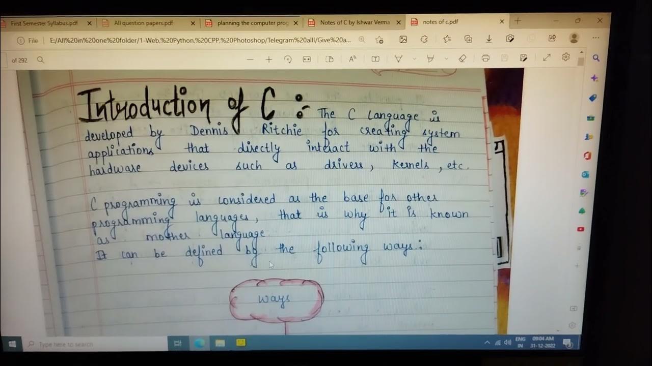 Download C language handwritten notes pdf. #clanguage #notes #download ...