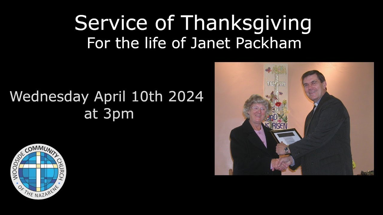 14.04.2024 Janet Packham Memorial Service - YouTube