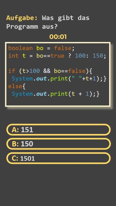 Testfrage inline-if und normales if-else in Java - YouTube
