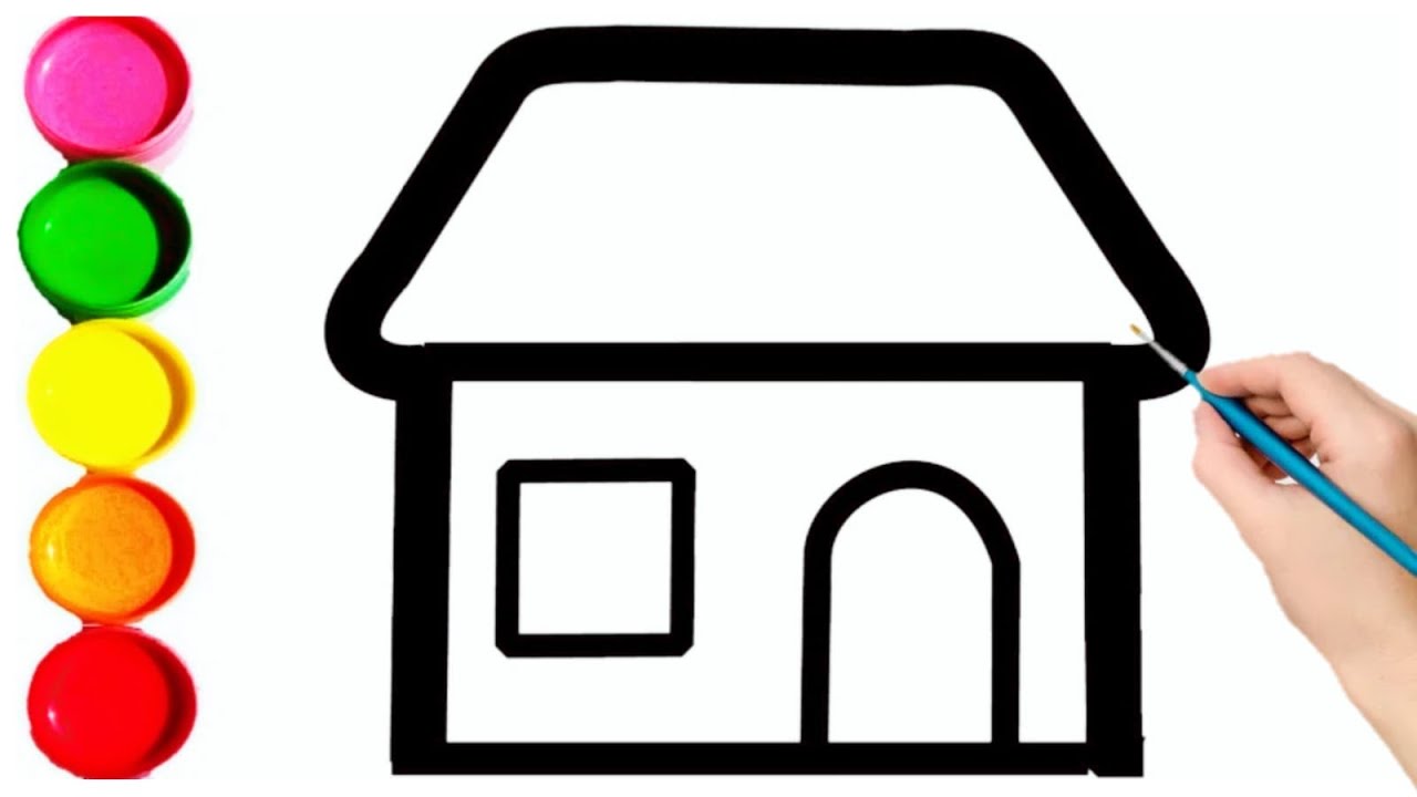 House Drawing || How to draw a simple House step by step very easy ...