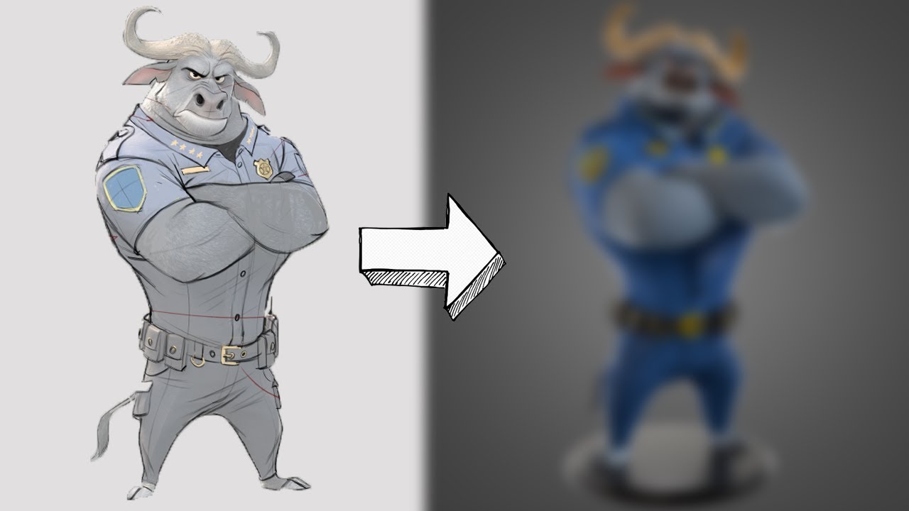 2D to 3D! Sculpting Chief Bogo from Zootopia. - YouTube