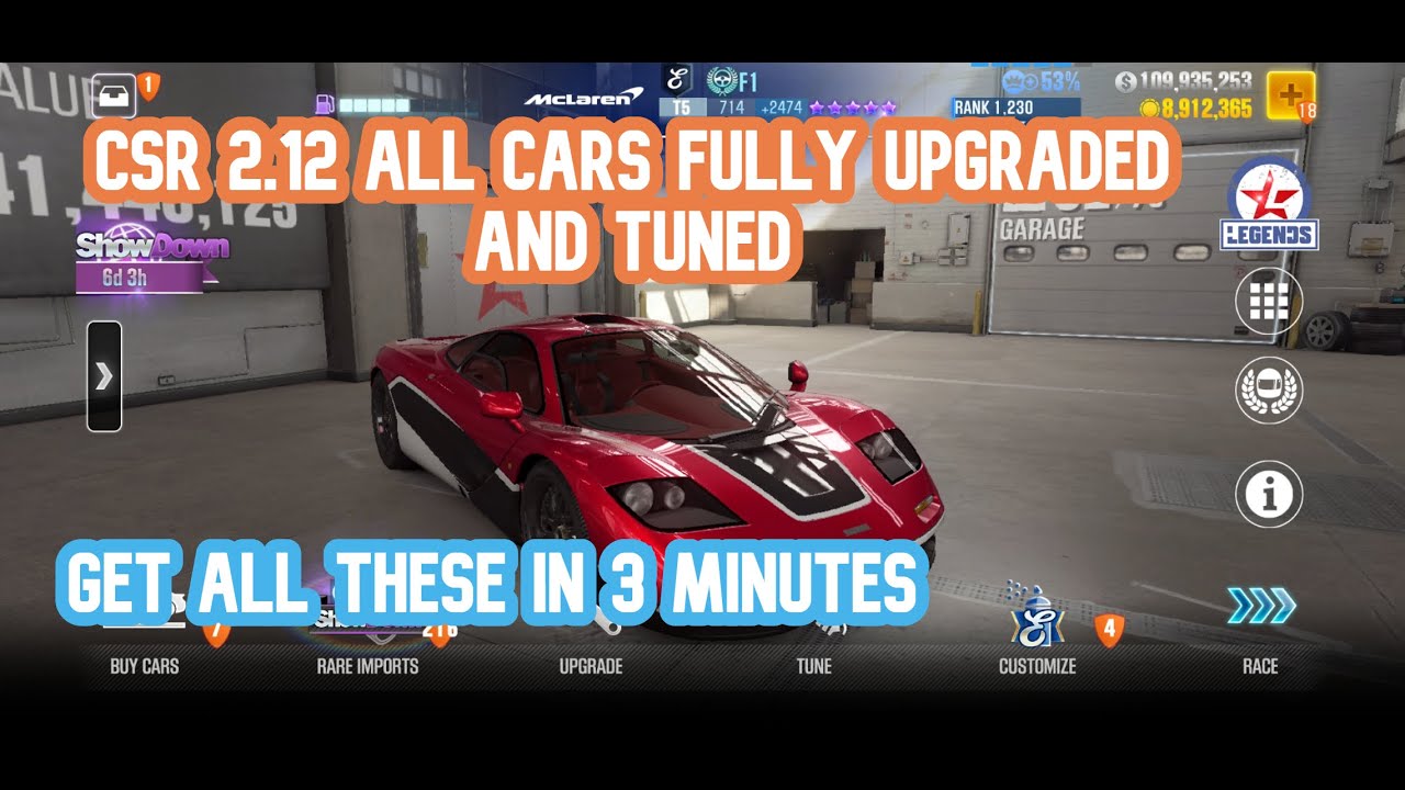 CSR 2.12 HOW TO GET All CARS FULLY UPGRADED AND TUNED- Get in just 3 ...