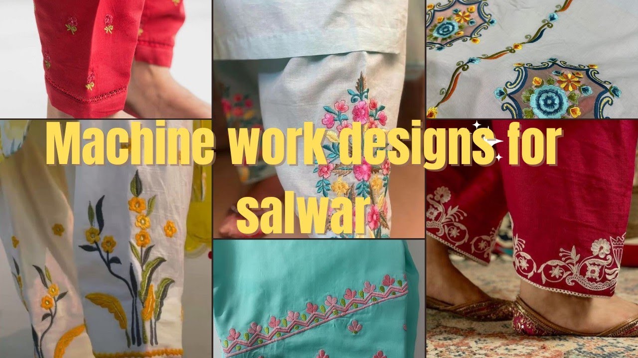 Trending Salwar Poncha Designs || Machine Work Designs For Punjabi ...