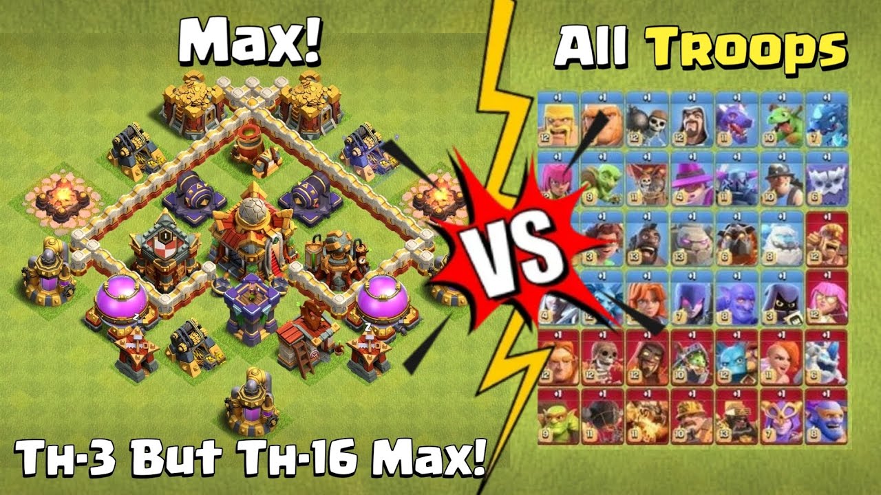 Th-3 But Th-16 Max! VS All Max Troops | Clash Of Clans - YouTube