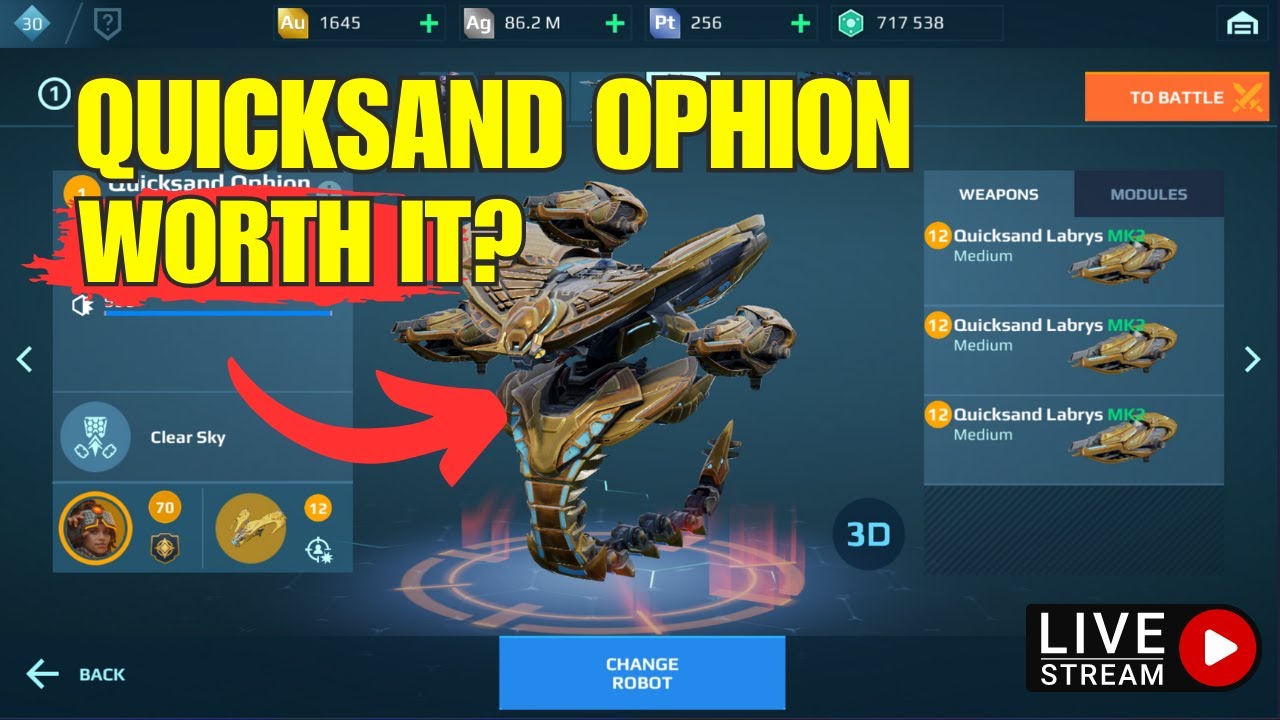 Insane! Quicksand Ophion Labrys Worth It? (War Robots) Update 9.3 Event ...