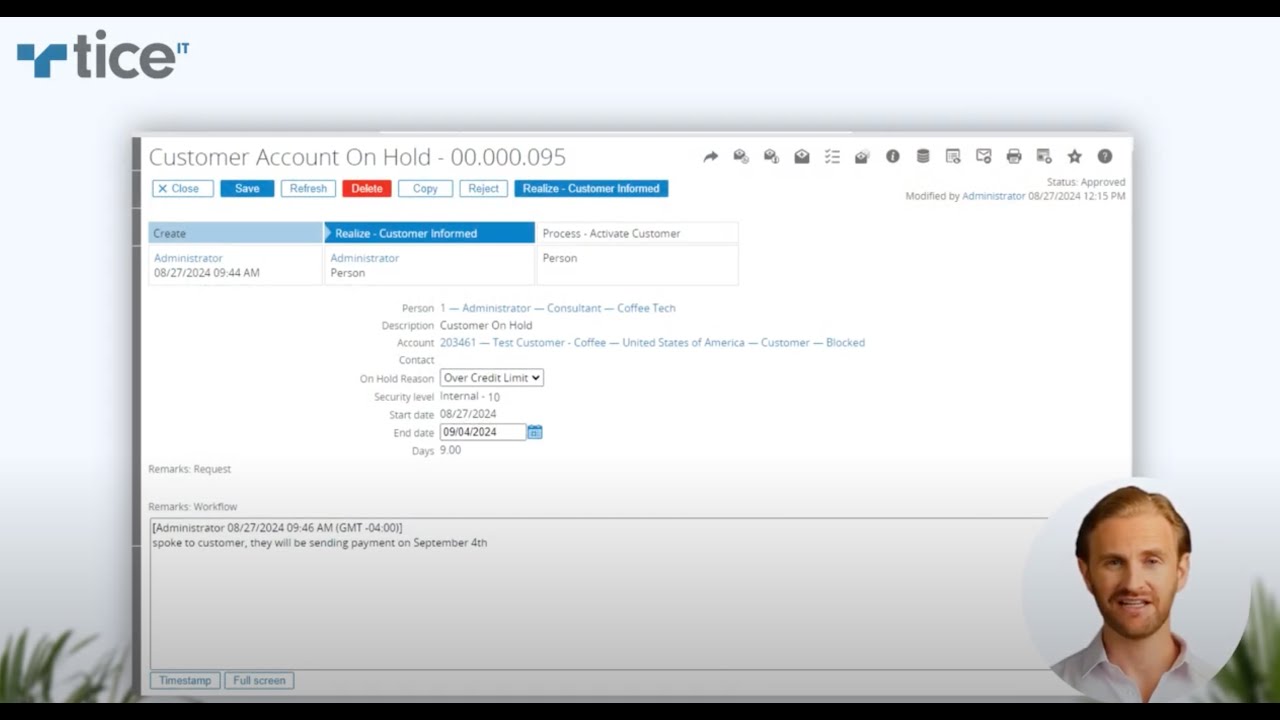 Synergy Tip: Account Status Changes Using Workflow - YouTube