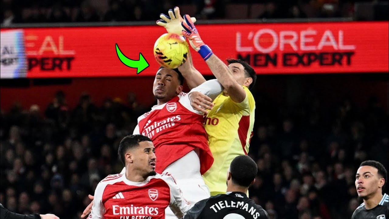 Gabriel’s Controversial Header Sparks VAR Debate | Arsenal vs Villa ...