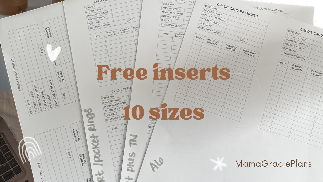 Free Credit Card Inserts for 10 planner sizes | #freebies # ...