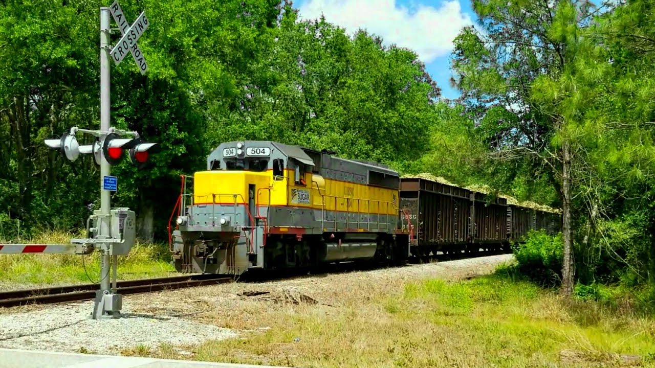 USSC South Central Florida Express #504 Loaded Sugar Train In Venus, FL ...