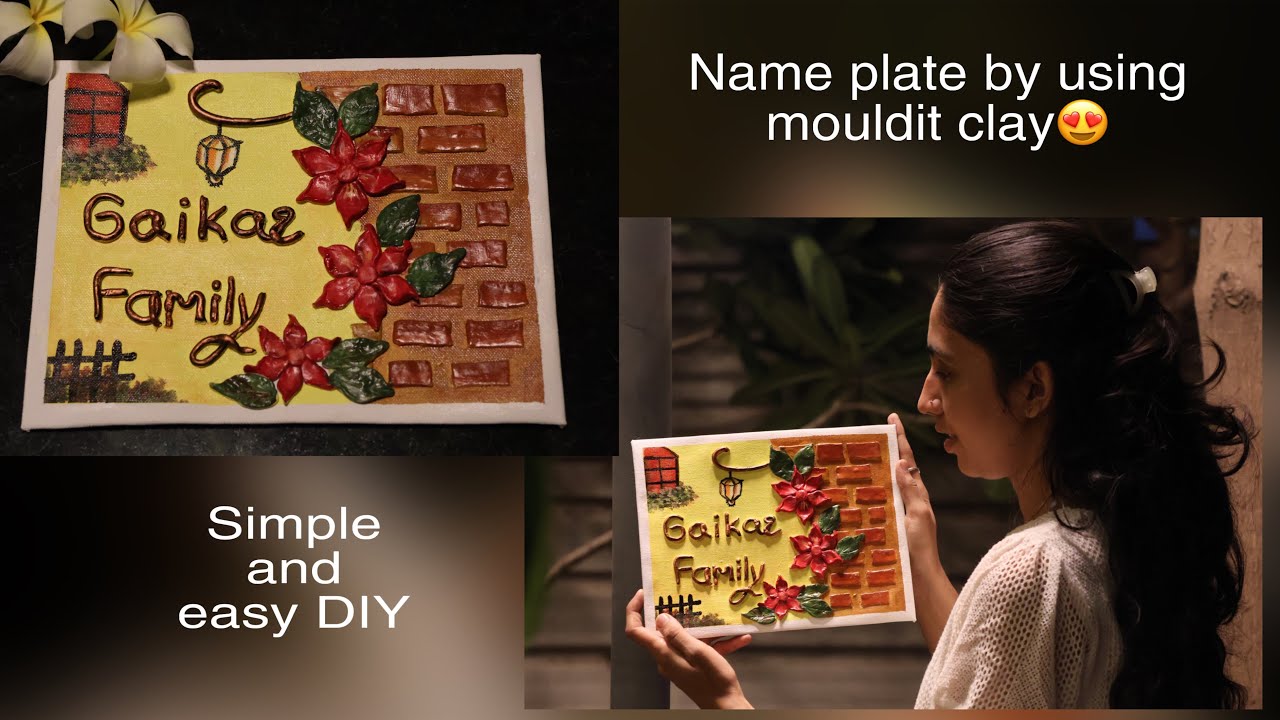 Name Plate | simple and easy | mouldit clay | DIY | Like and subscribe ...