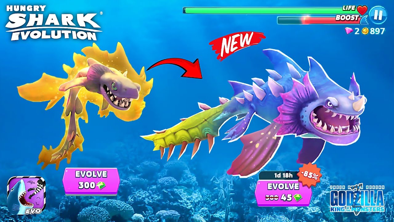 BIG ALAN SHARK EVOLVED TO AARON SHARK (KAIJU SHARK) - BIG SHARK HUNGRY ...