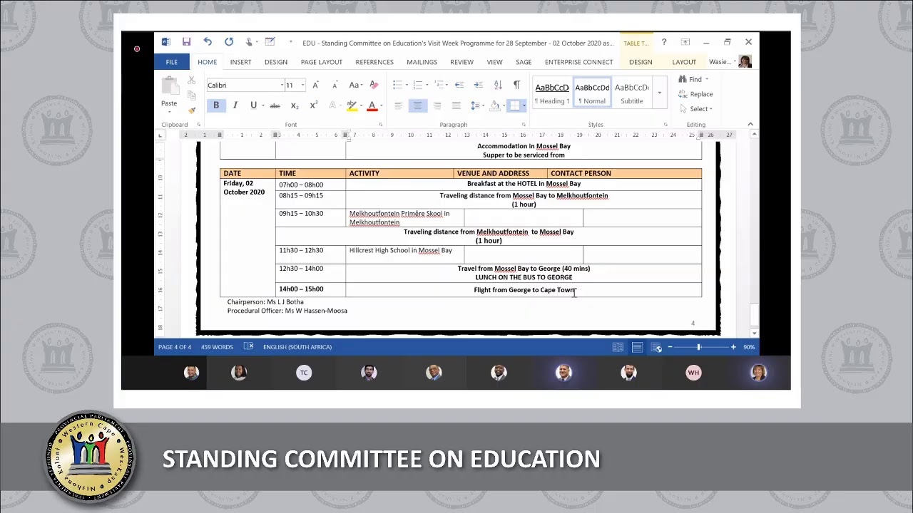 STANDING COMMITTEE ON EDUCATION, 25 AUGUST 2020, 13:00 - YouTube