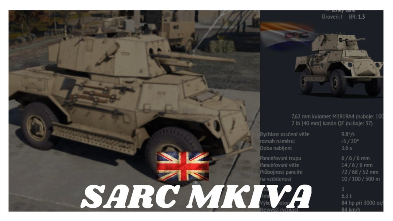 War Thunder Live Stream SARC MkIVa Ľahký anglický tank 1.3- BR cz-sk ...