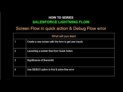 3.How to Series | Salesforce Flow I Use Flow in Quick action & Debug ...