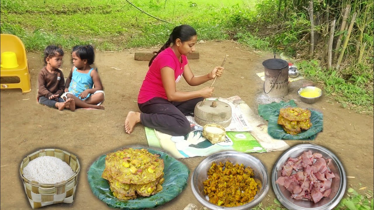 Gudi Chhilka with Chicken Recipe Village Cooking by tribe Style | Deshi ...