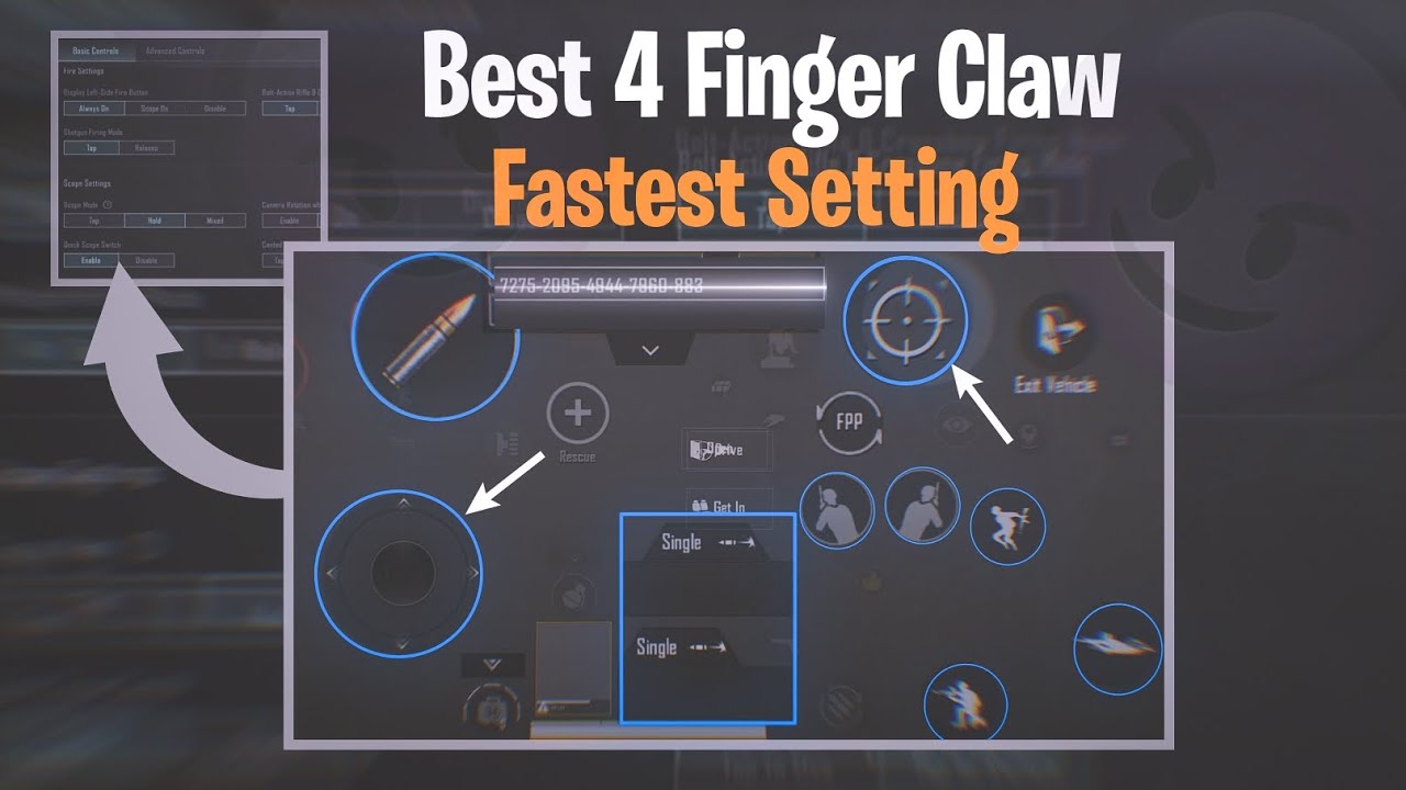 Best 4 Finger Claw Control Setting | 4 Finger Control Code | BGMI ...