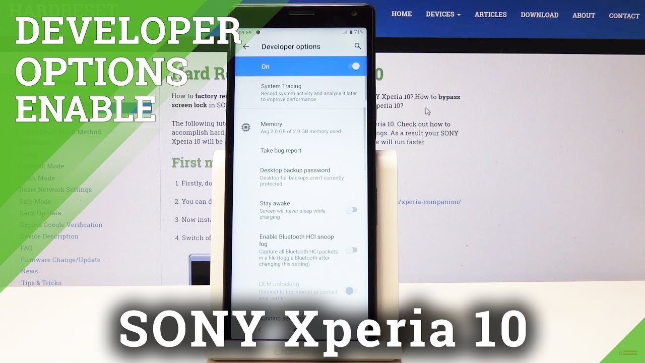 How to Enable Developer Options in SONY Xperia 10 - YouTube