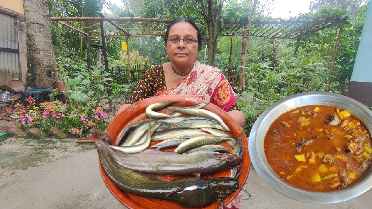 নদীর শিং আর গুচি মাছ দিয়ে স্বাদের তরকারি। Singi fish recipe। Guchi ...