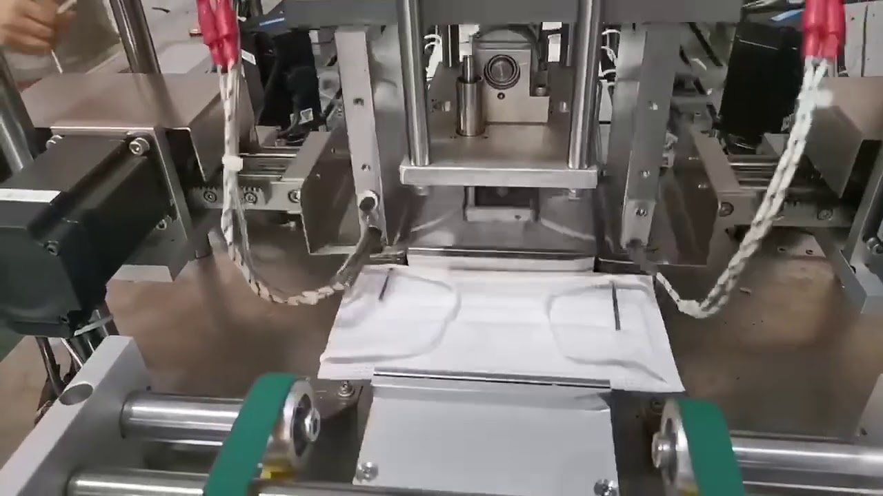 Full electric high speed outer earloop mask making machine - YouTube