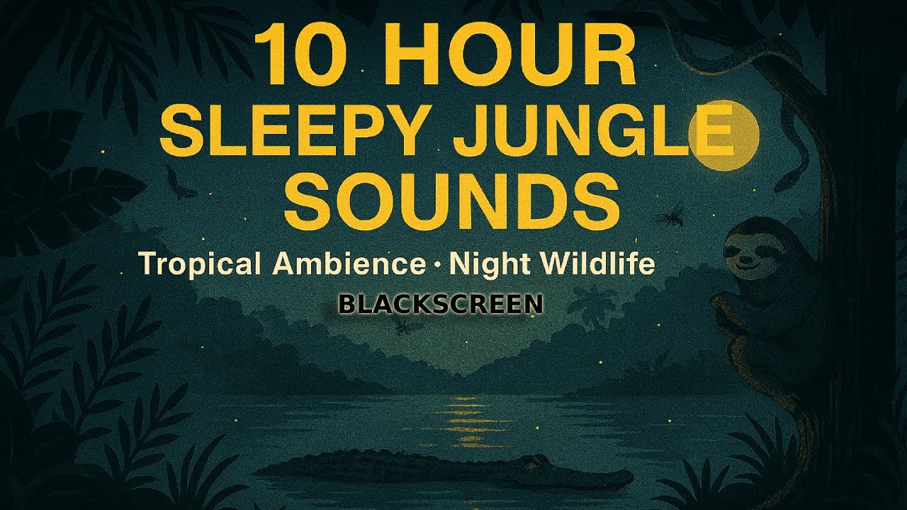 🌿 10 HOURS of SLEEPY JUNGLE SOUNDS Tropical Ambience • Night Wildlife ...