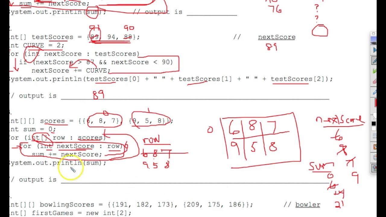 Tracing Enhanced For Each Loop with Array Worksheet 1 - YouTube