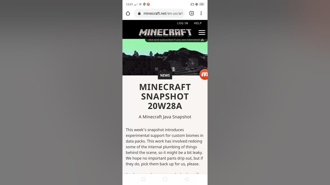 Minecraft net|| Java edition 1.16.2 snapshot 20W28A relised!|custom ...