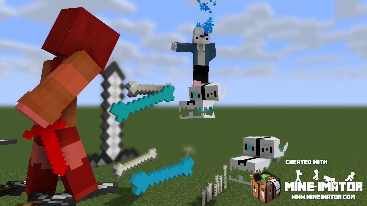 sans vs chara animation minecraft - YouTube