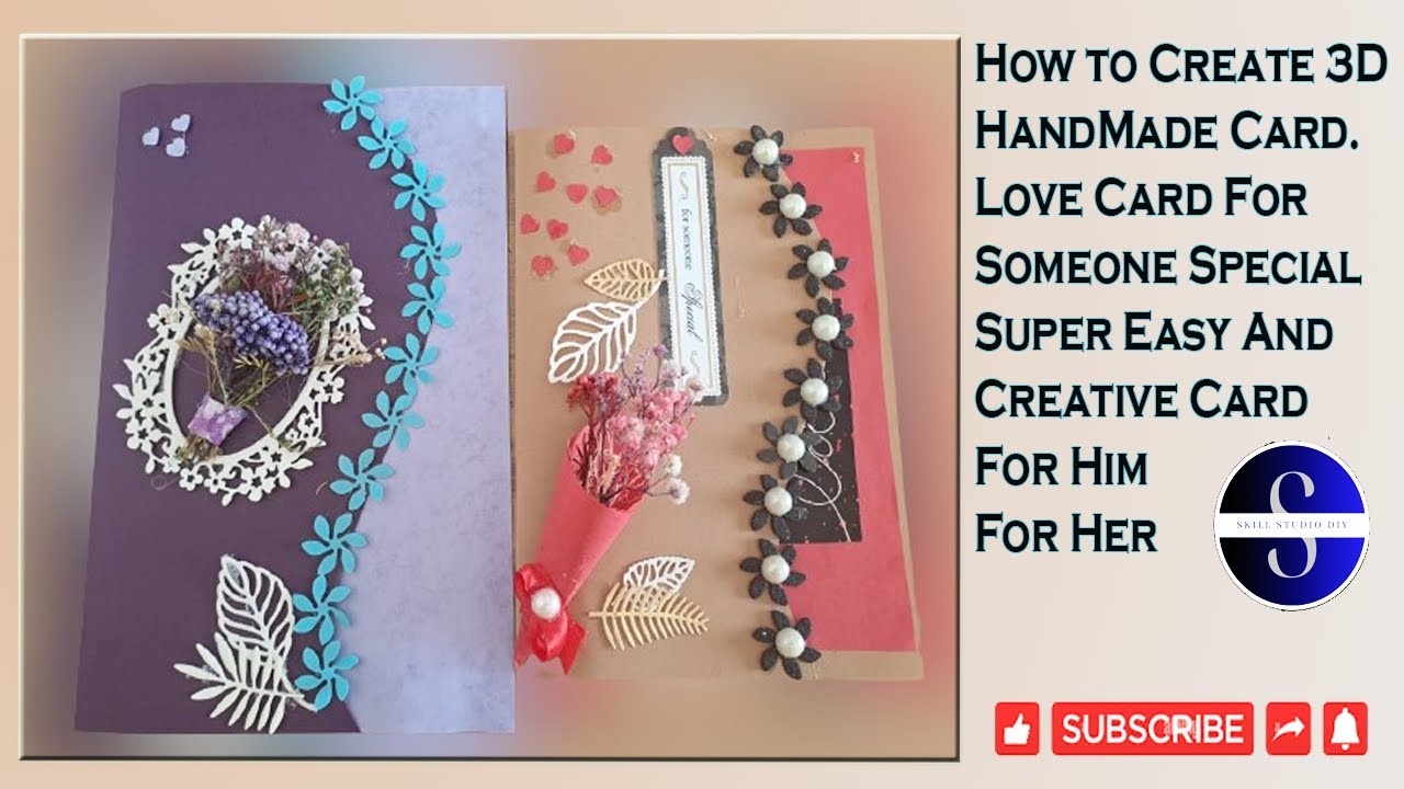 Hand Made 3D Card | Love Card For Her and For Her | How To Make ...