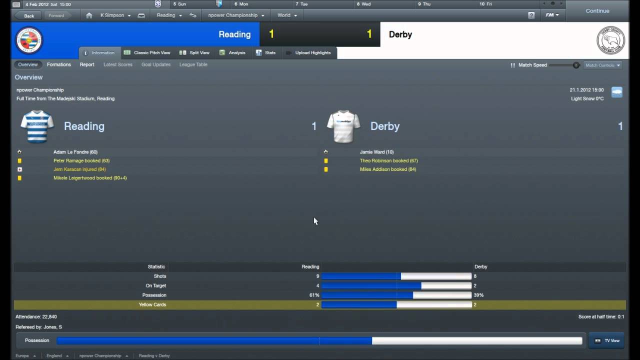 Reading Football Manager Series: Season 1 Episode 7 - An abrupt end ...