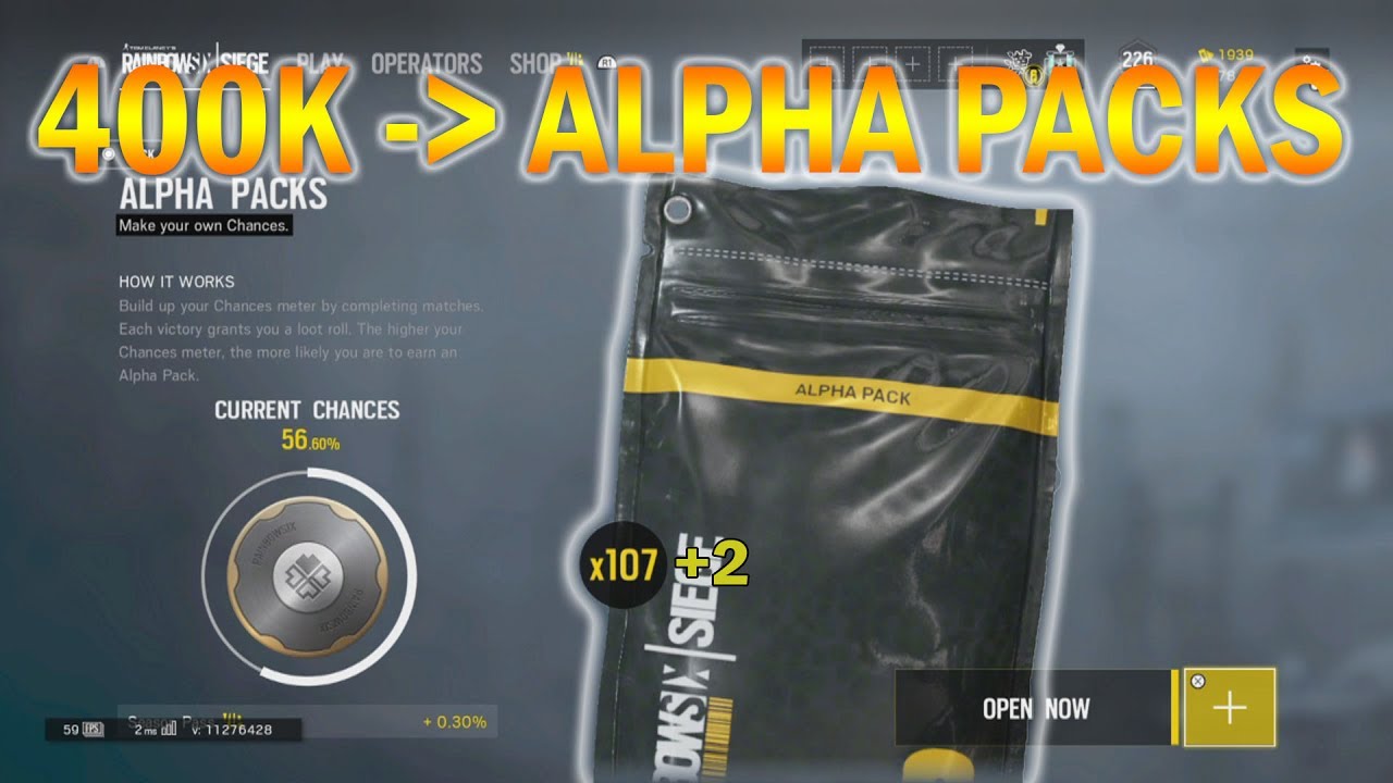OPENING 109 ALPHA PACKS WORTH 400K - Rainbow Six Siege operation health ...