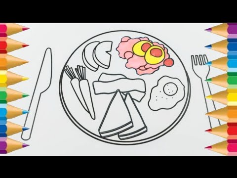 Breakfast |Learn how to draw |Painting and coloring for Kids &Toddlers# ...