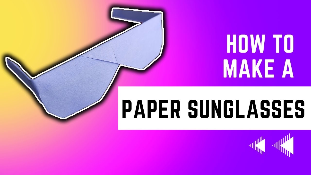 sunglasses paper| how to make paper sunglasses without glue ? - YouTube